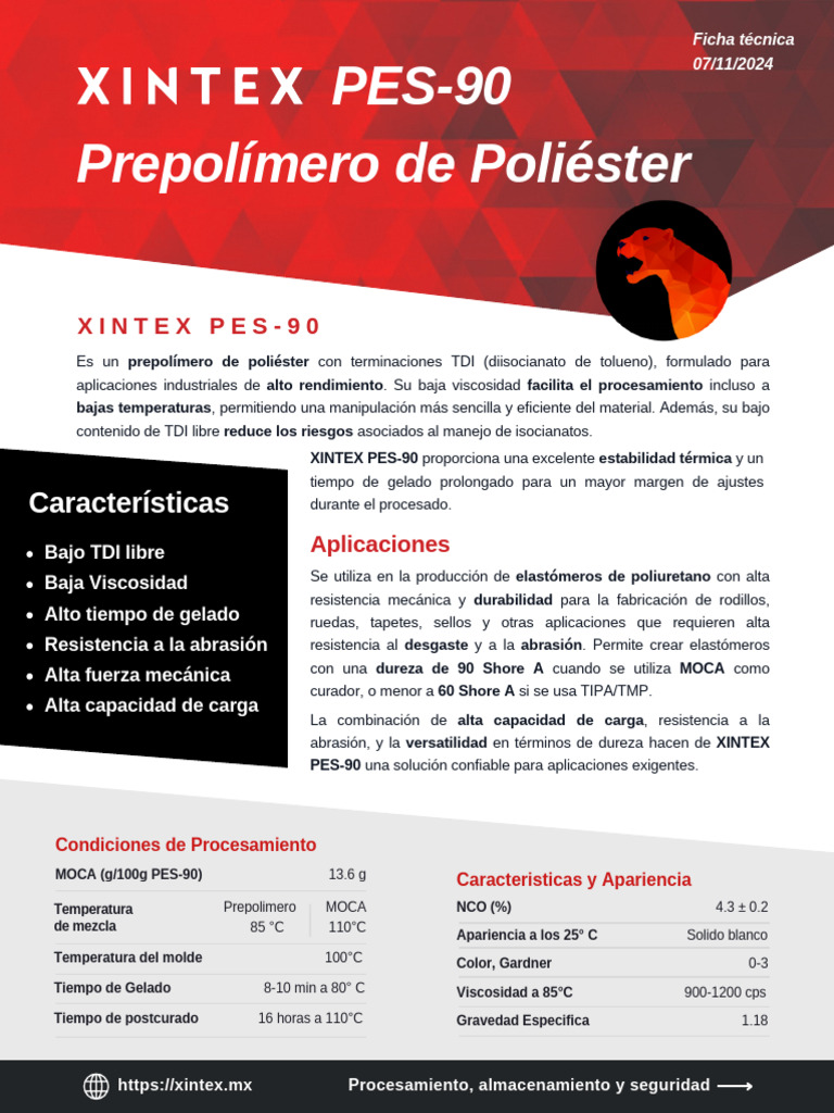 FT ESP XINTEX PES-90 Nov24 | PDF | Poliuretano | Materiales