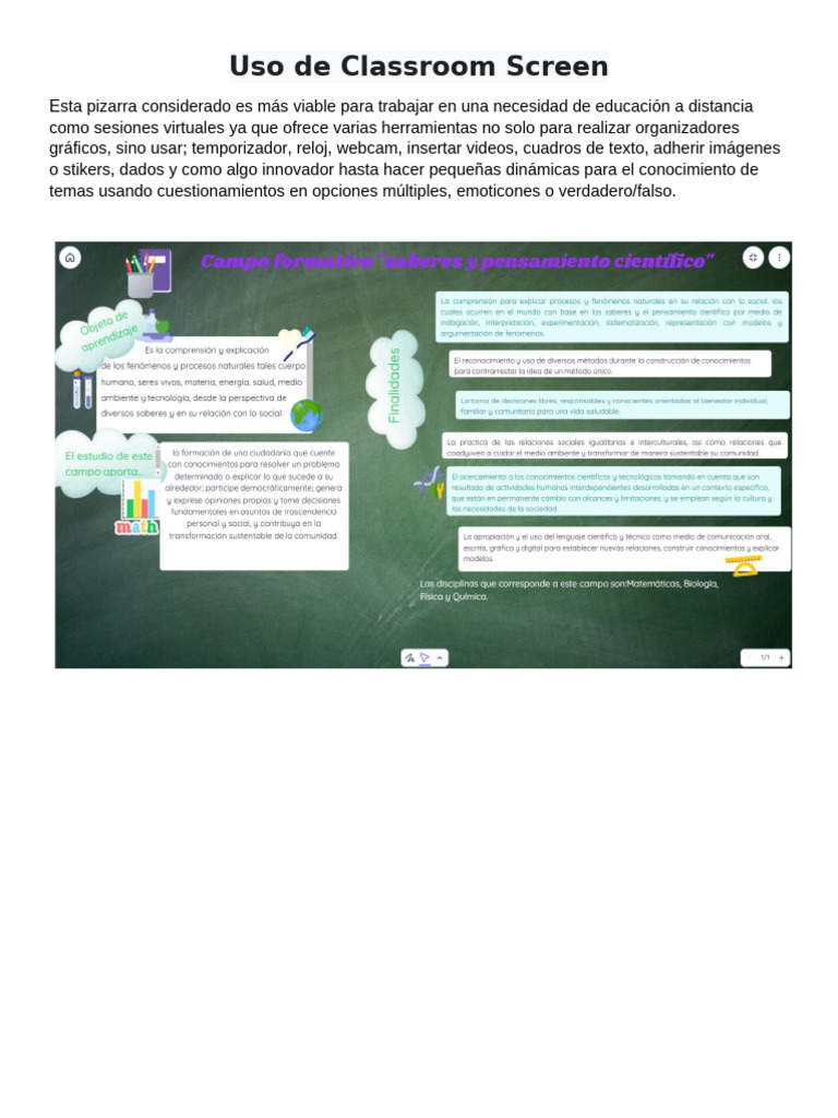 Herramientas de Classroom Screen | PDF