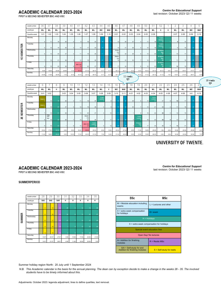 Academic Calendar 2023-2024 Overview | PDF | Academic Term | Academia