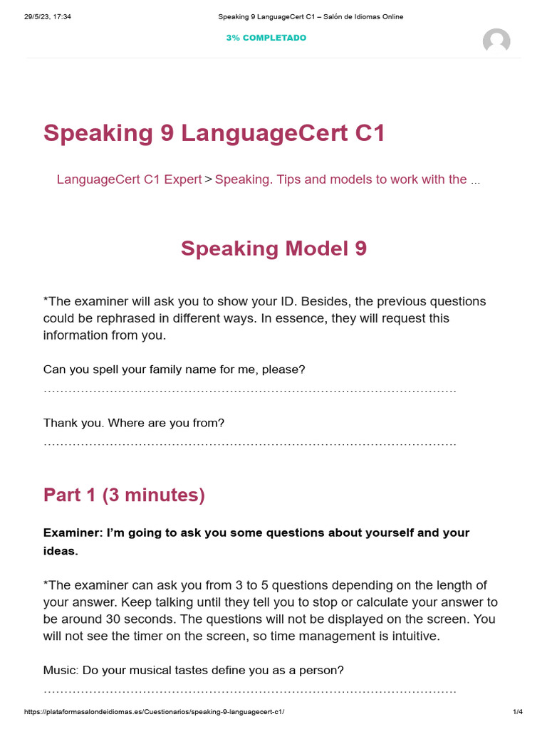LanguageCert C1 Speaking Guide | PDF
