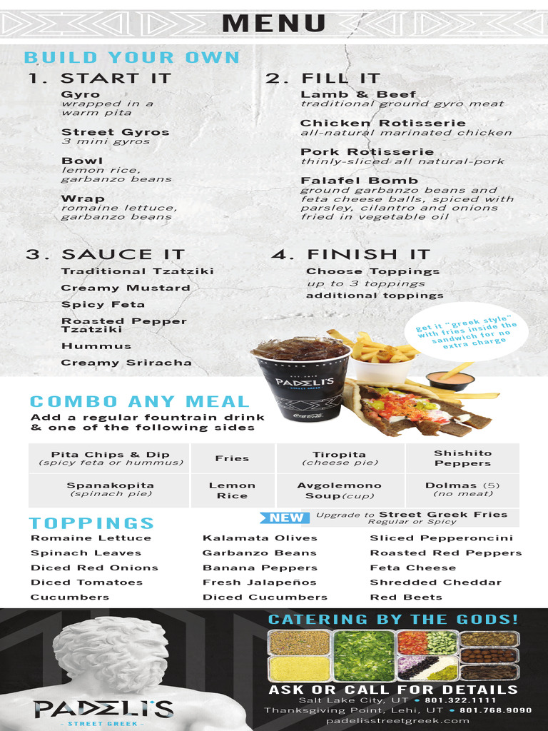 Padeli's Menu | PDF | Foods | Food And Drink Preparation