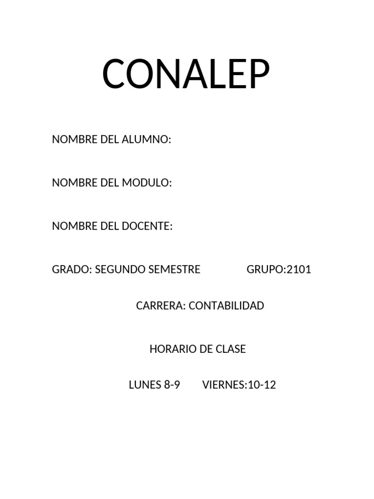 Portada Conalep | PDF