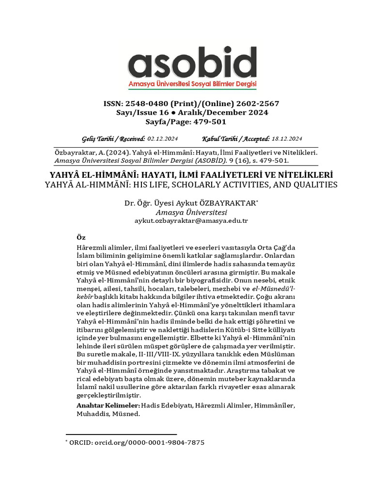 Yahya El-H - Mman - Hayati, - LM - Faal - Yetler - Ve N - Tel - Kler - (#1595071) - 4410944 | PDF