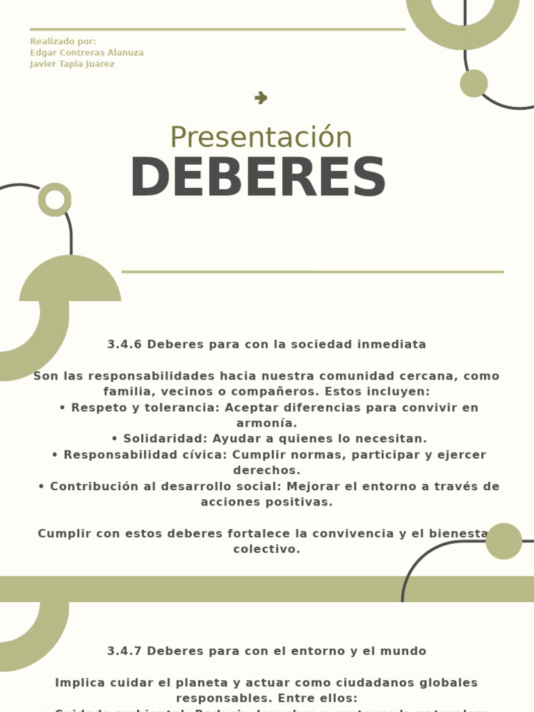 DEBERES | PDF