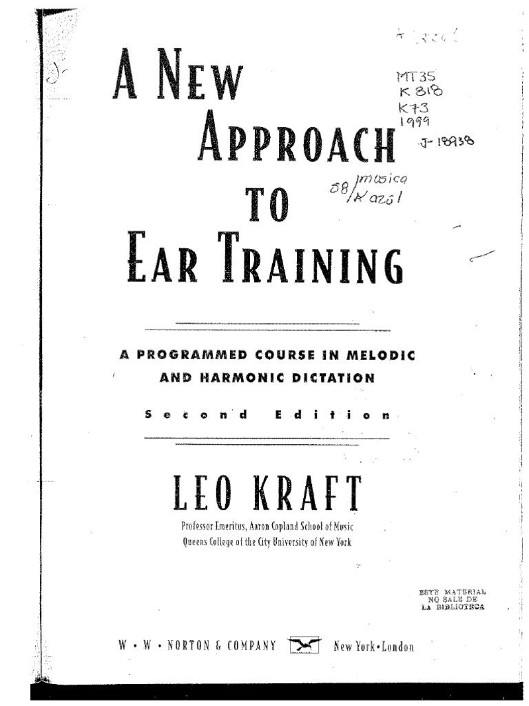 A New Approach to Ear Training - Berkowitz | PDF | Harmony | Melody