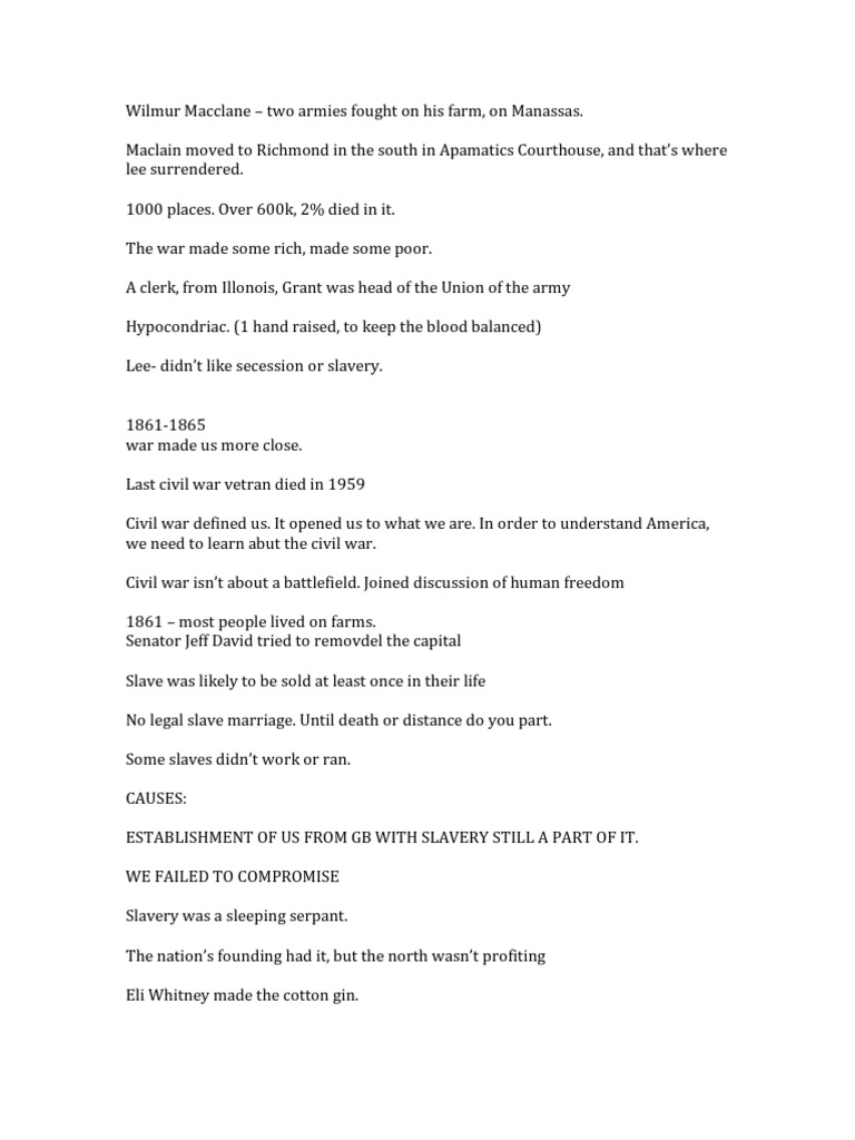 Ken Burns Civil War Episode 1 Transcript | PDF | History
