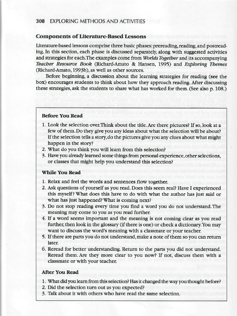 13.2 Components of Literature-Based Lessons | PDF