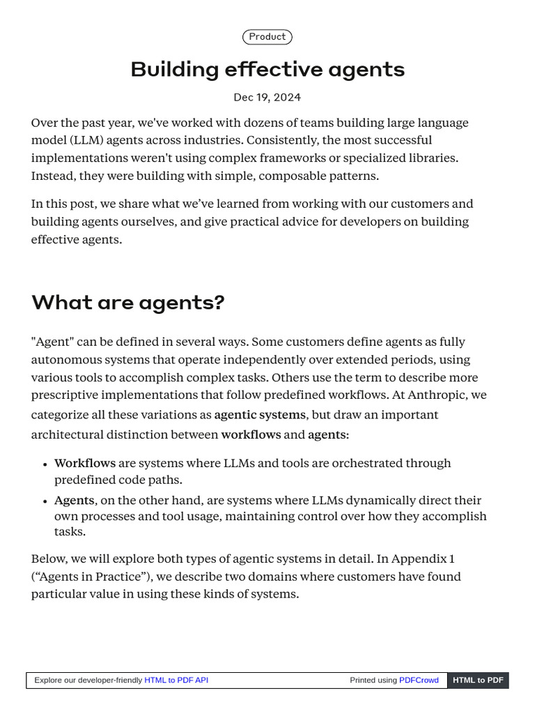 Anthropic《Building effective agents》 | PDF | Parallel Computing ...