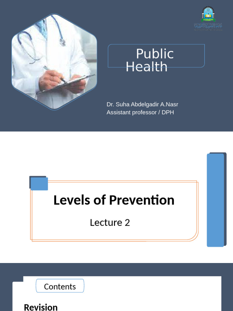 Public Health Prevention Levels | PDF | Preventive Healthcare ...