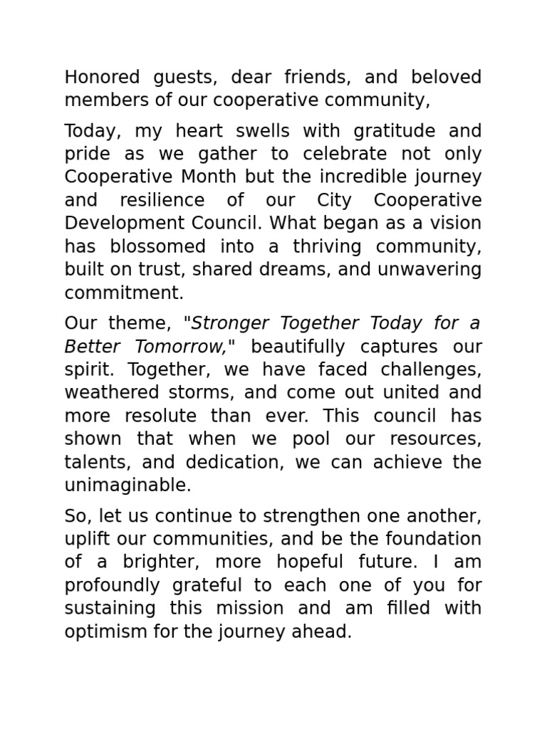 Cooperative Speech | PDF