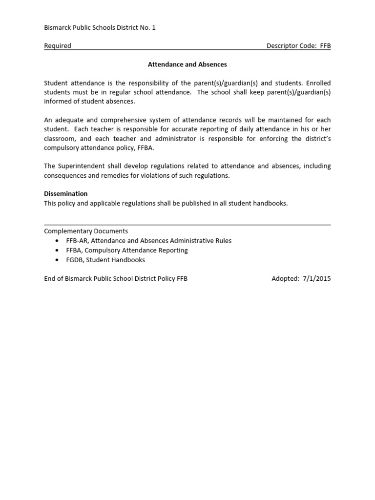 FFB Attendance and Absences | PDF