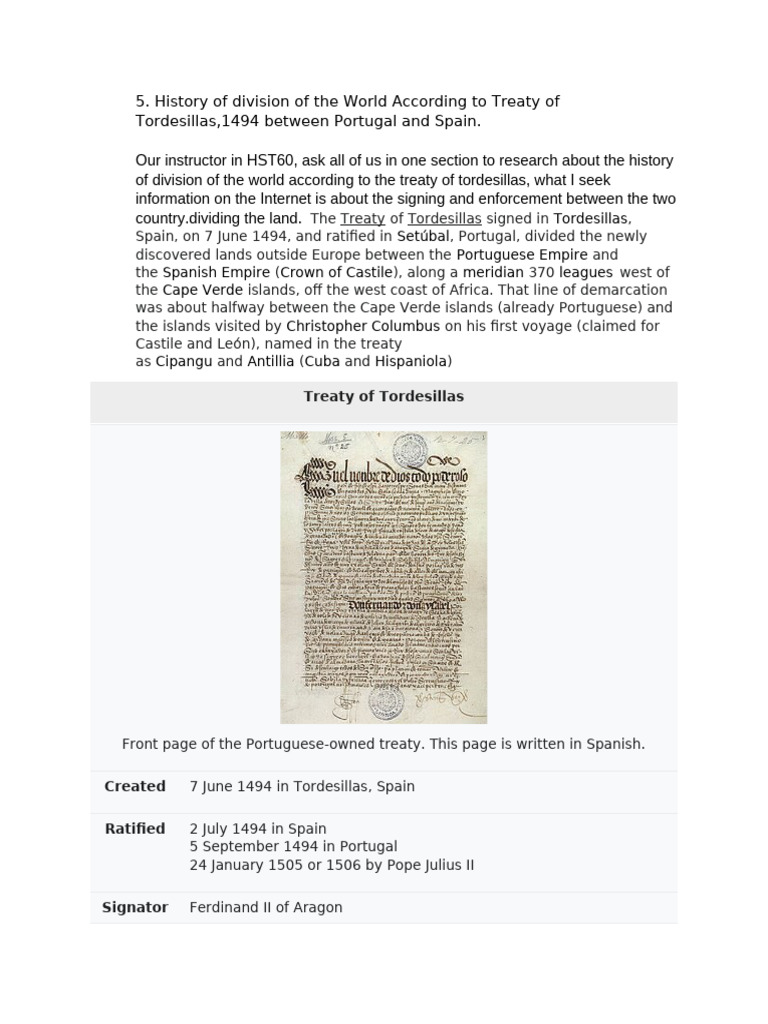 Document (117) Treaty of Tordesillas | PDF