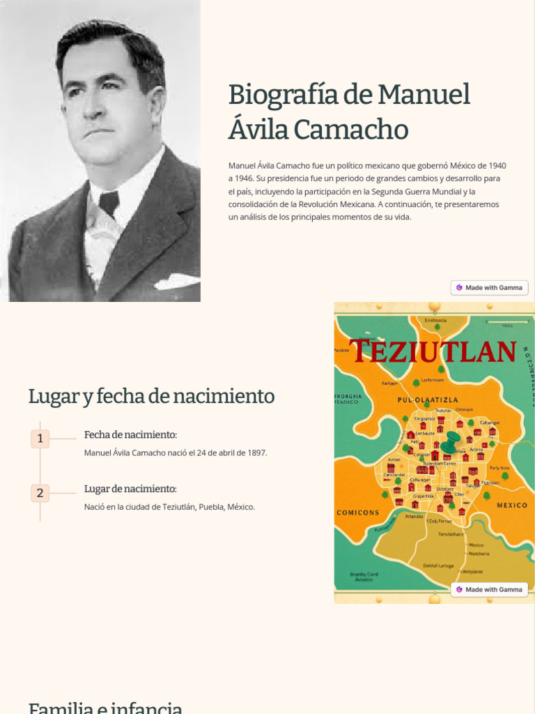 Biografía de Manuel Ávila Camacho | PDF | Gobierno