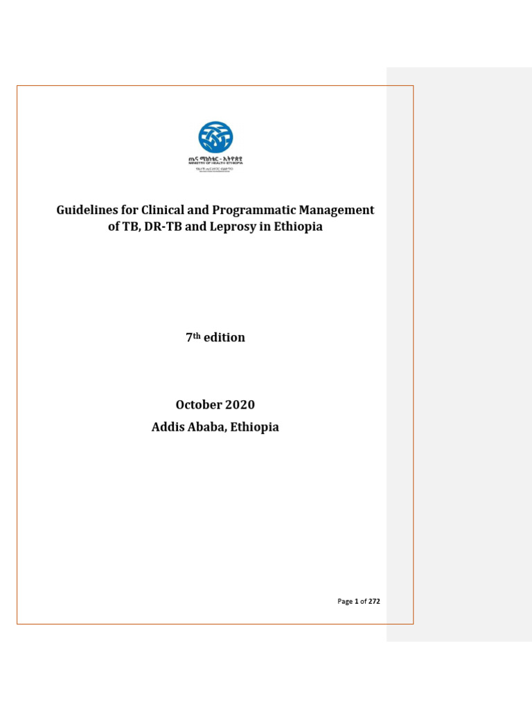 TB 2020 Ethiopian Guideline | PDF | Tuberculosis | Leprosy