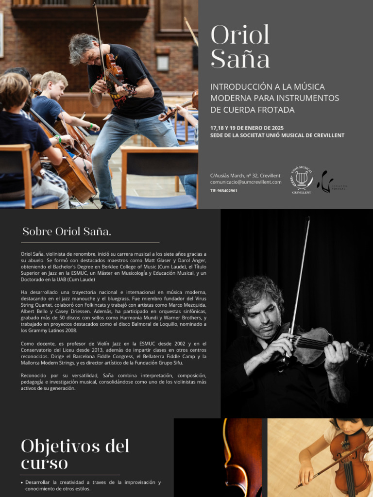 Oriol Saña - Dossier | PDF | Jazz | Instrumentos de cuerda