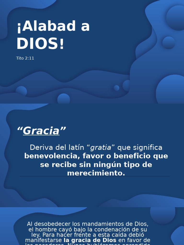 Alabad a Dios | PDF | Gracia divina | Pecado