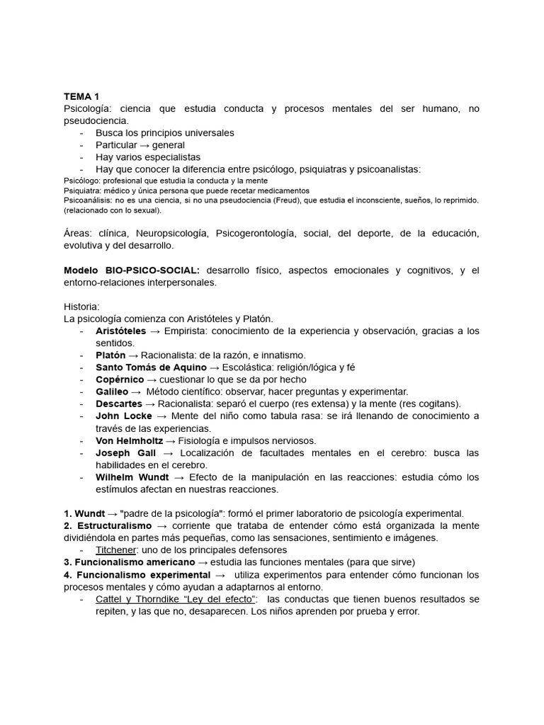 Resumen Psico PDF | PDF | Memoria | Teoría de apego