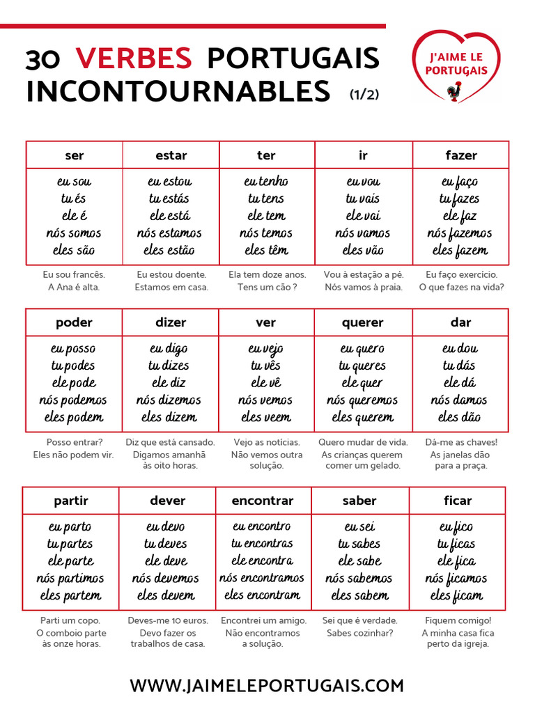 30 Verbos Portugueses Essenciais | PDF