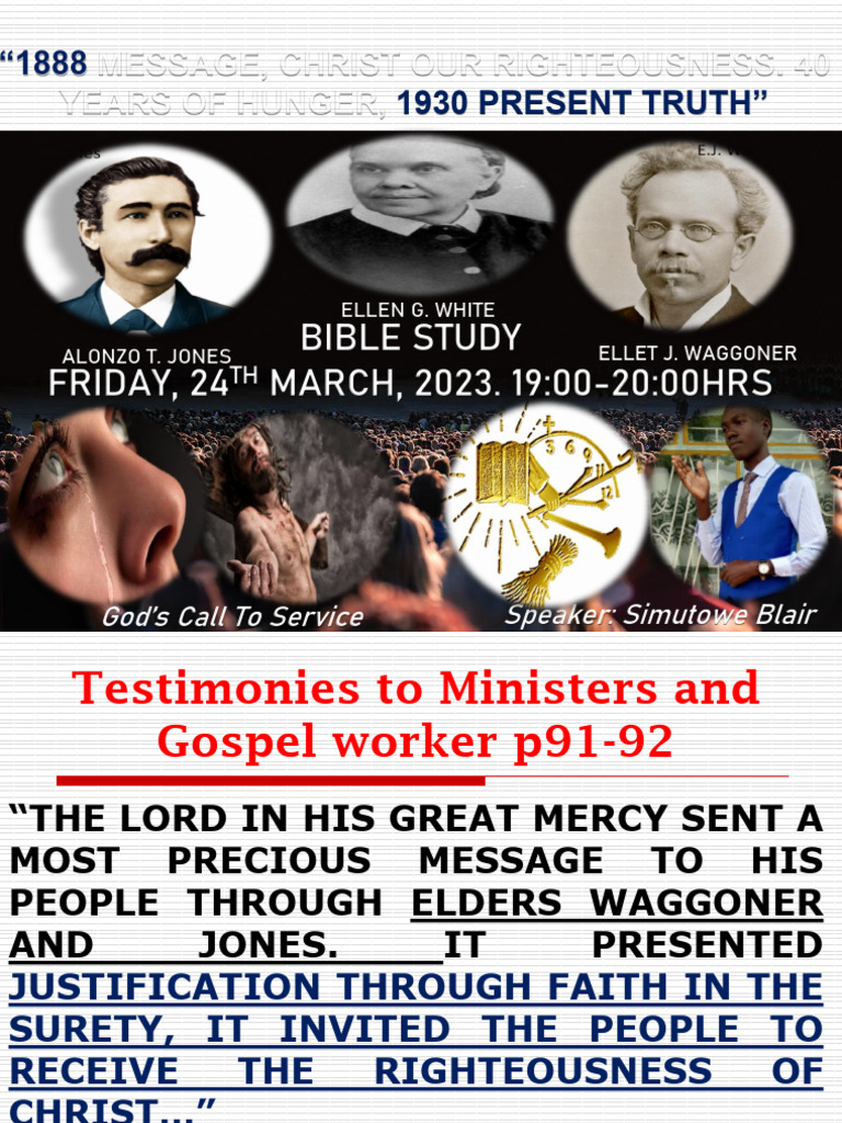 1888 Message: Christ Our Righteousness | PDF | Christian Belief And ...