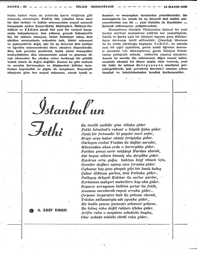 Fetih Şiiri Süleyman Emre | PDF