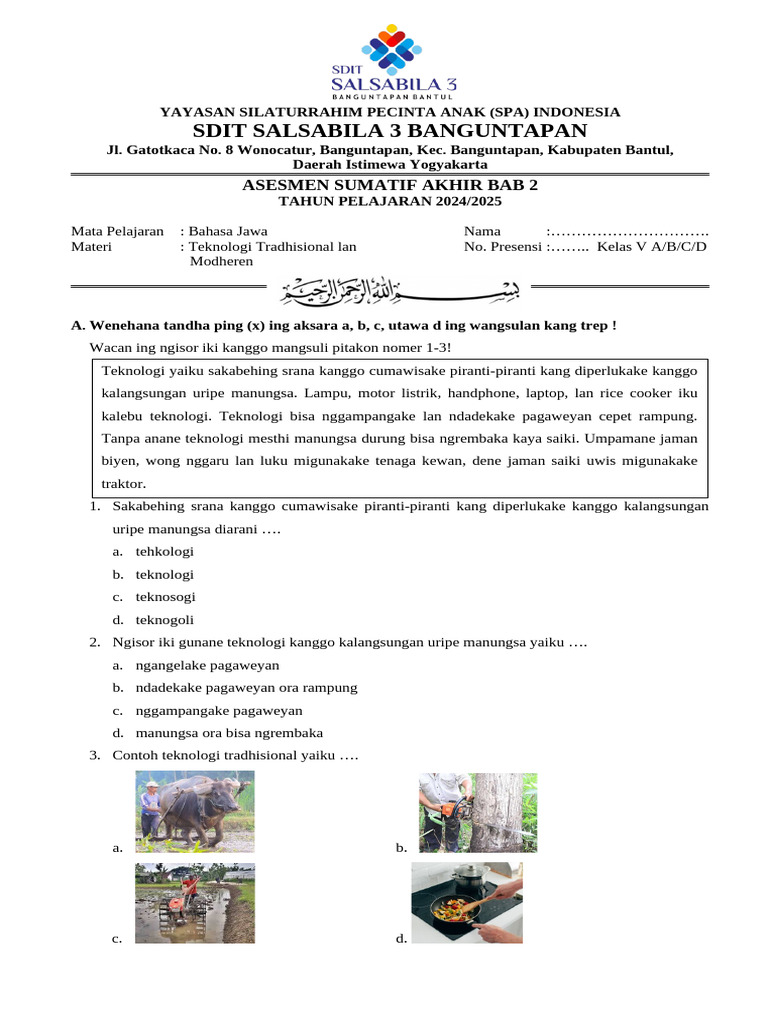 Soal SLM 2 Basa Jawa | PDF