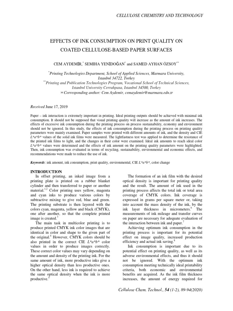 Effects of Ink Consumption On Print Qual | PDF | Color | Ink