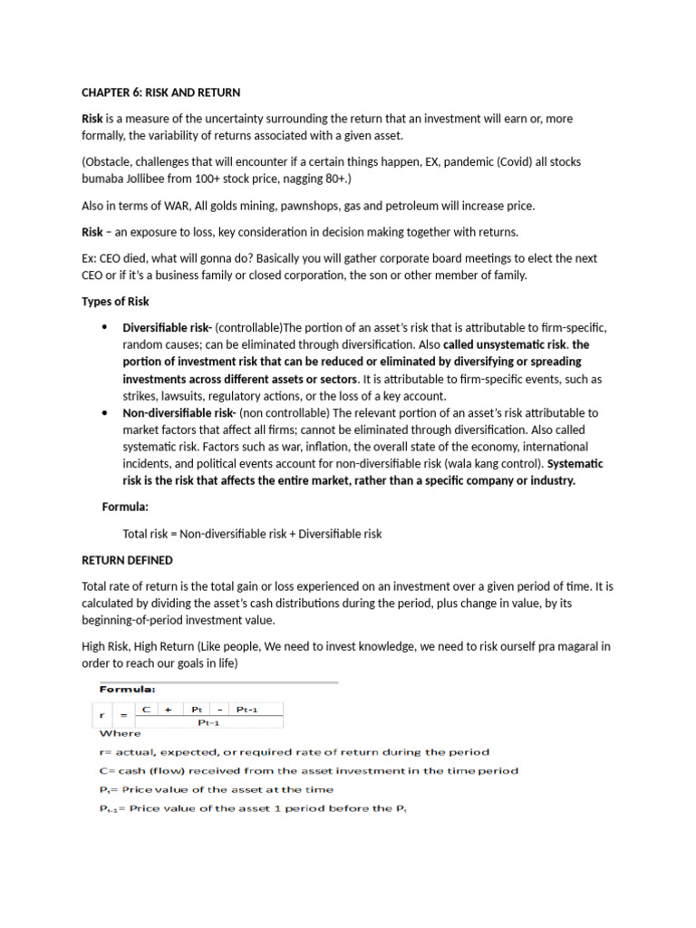 Understanding Risk and Return in Investments | PDF | Risk | Investing