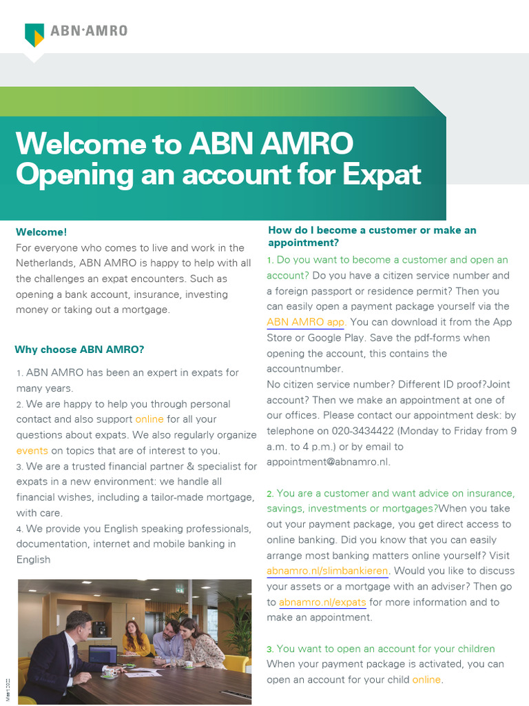 Welcome To ABN AMRO Opening An Account For Expat - 0 | PDF | Banks