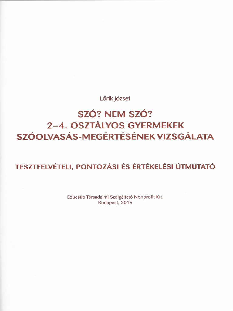 Szó-Nem Szó | PDF