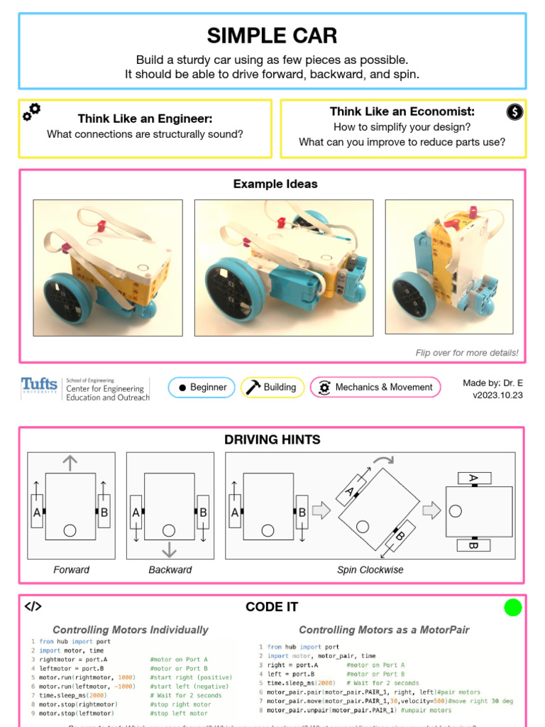 SP Placemat - Project 06 - Simple Car | PDF
