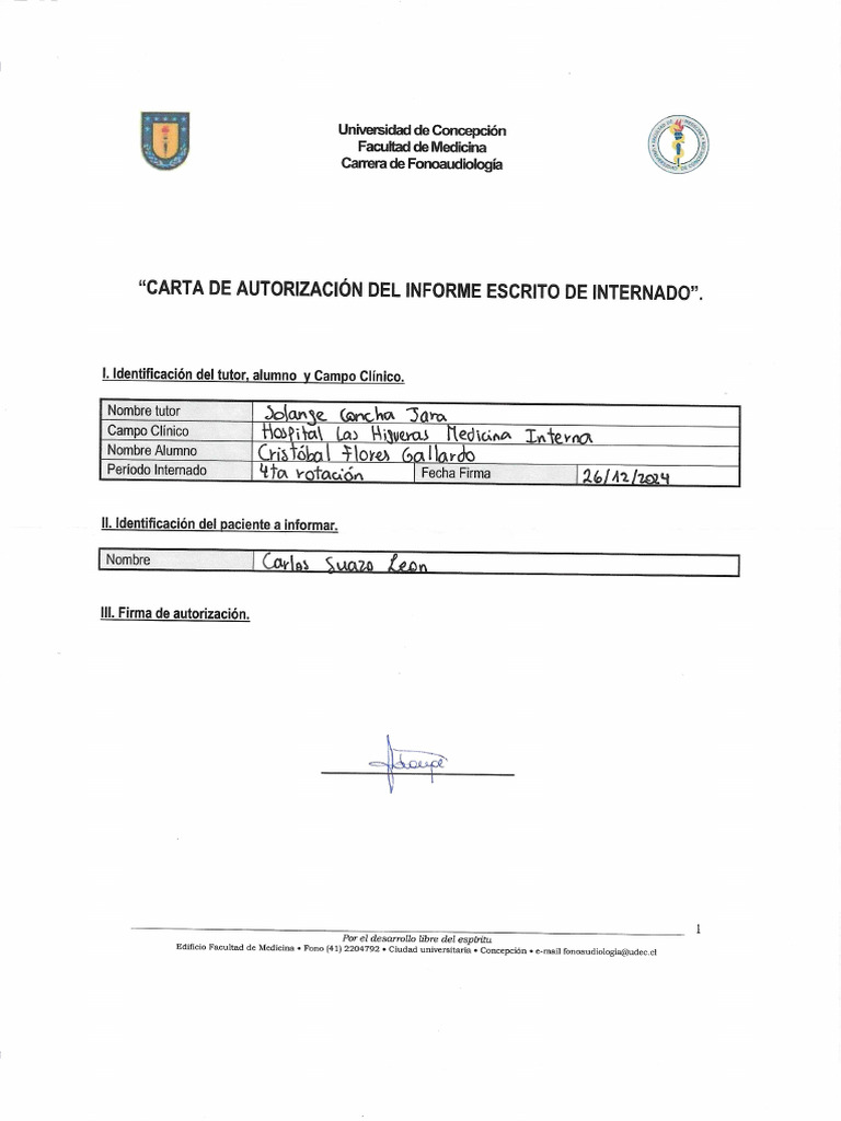 Carta Autorización - 4to Informe | PDF