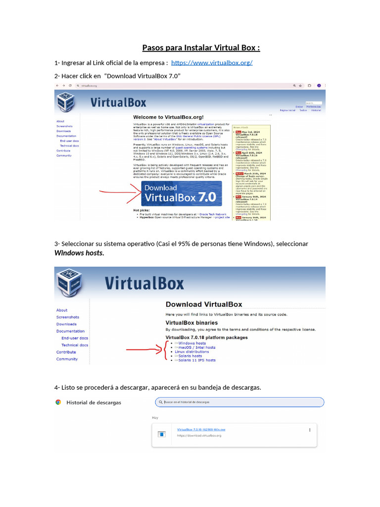 INDICACIONES - Pasos para Instalar Virtual Box | PDF