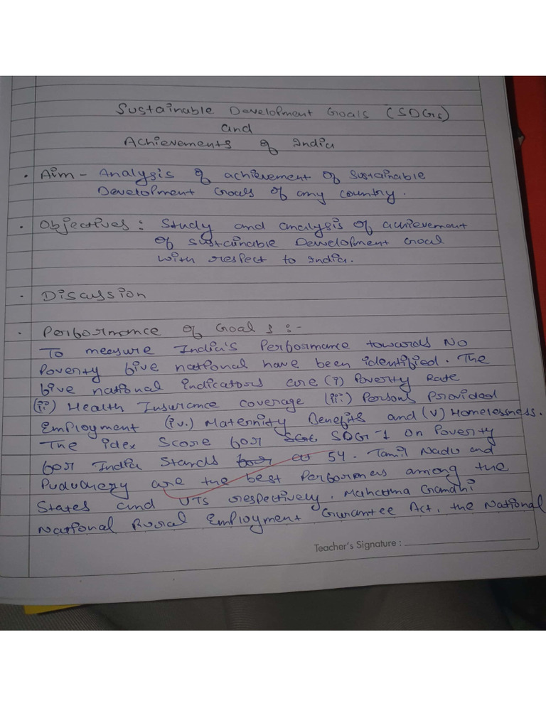 Unit 1, Practical 1. Analysis of SD Goal of Any Country | PDF