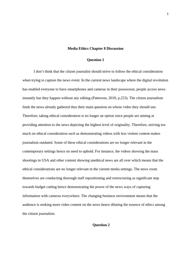 Media Ethics in Citizen Journalism | PDF | News | Journalism
