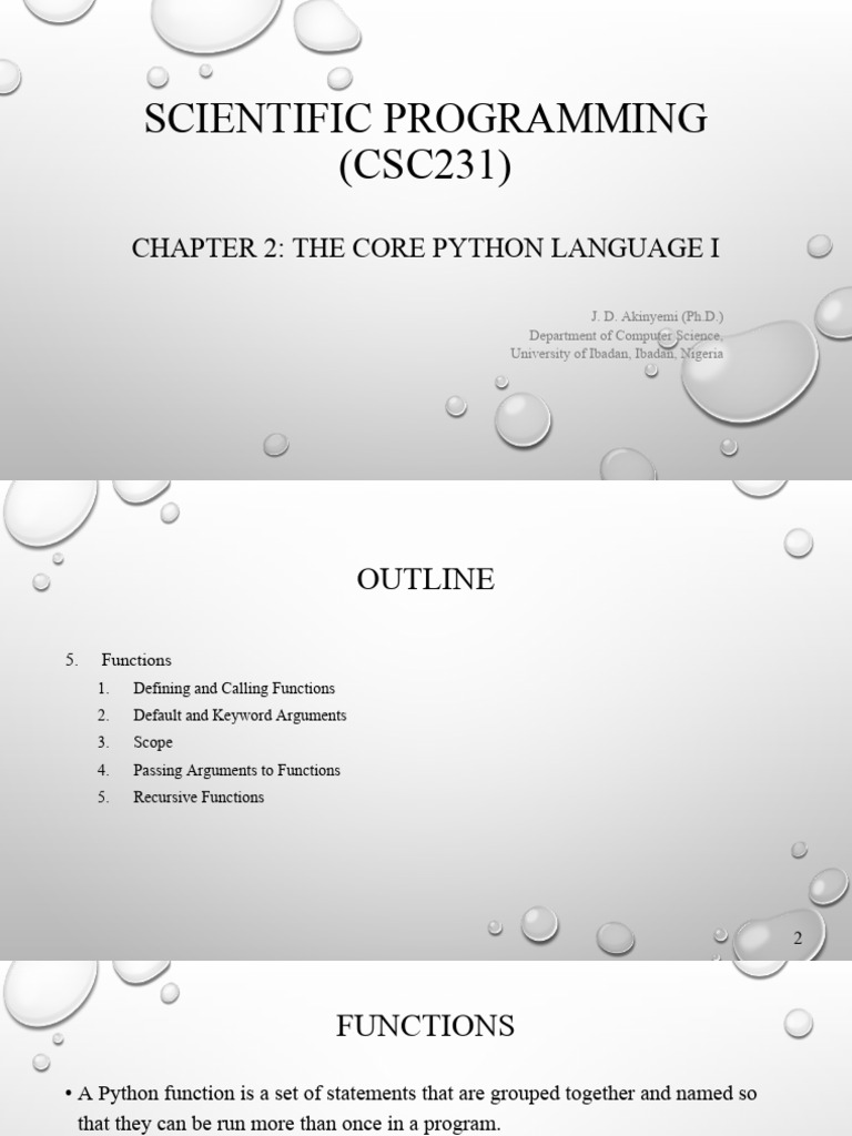 Sci Programming Lecture 3 5 Pdf Scope Computer Science Parameter Computer Programming