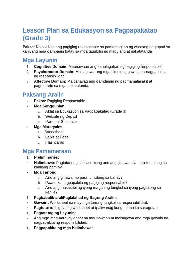 Maunawaan Ang Kahalagahan NG Pagiging Responsable | PDF