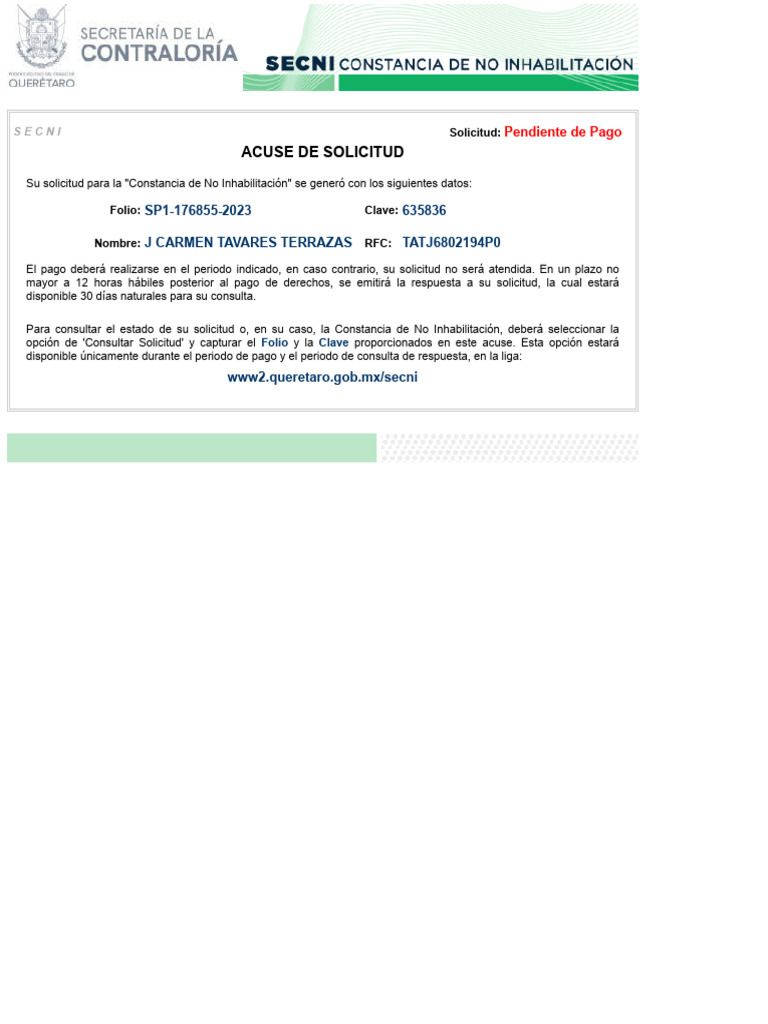 SECNI - Solicitud y Emisión de Constancias de No Inhabilitación J ...