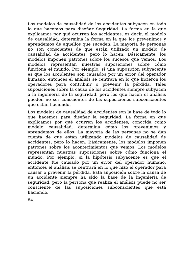 Los modelos de causalidad de los accidentes subyacen en todo lo que ...