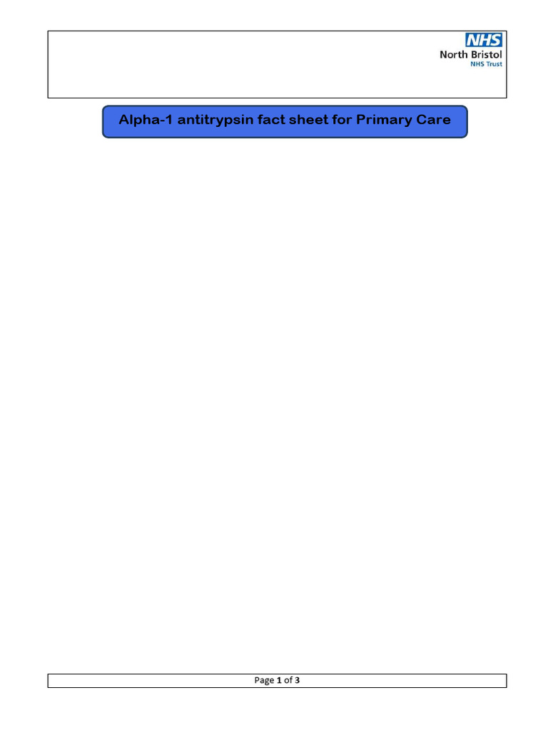 AAT Factsheet For Website | PDF | Clinical Medicine | Medical Specialties