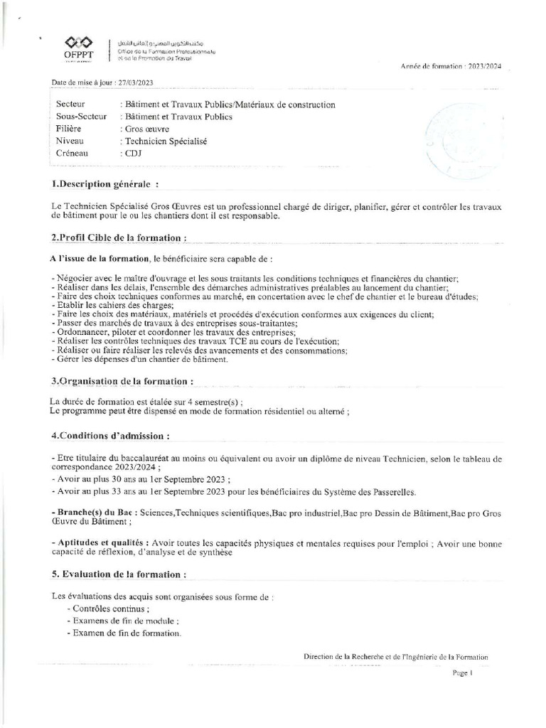 Description de Formation TSGO | PDF