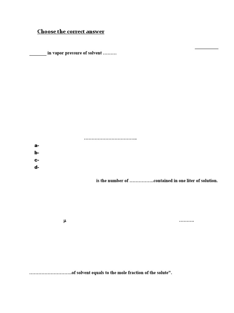 chapter 4 MCQ | PDF | Osmosis | Physical Sciences
