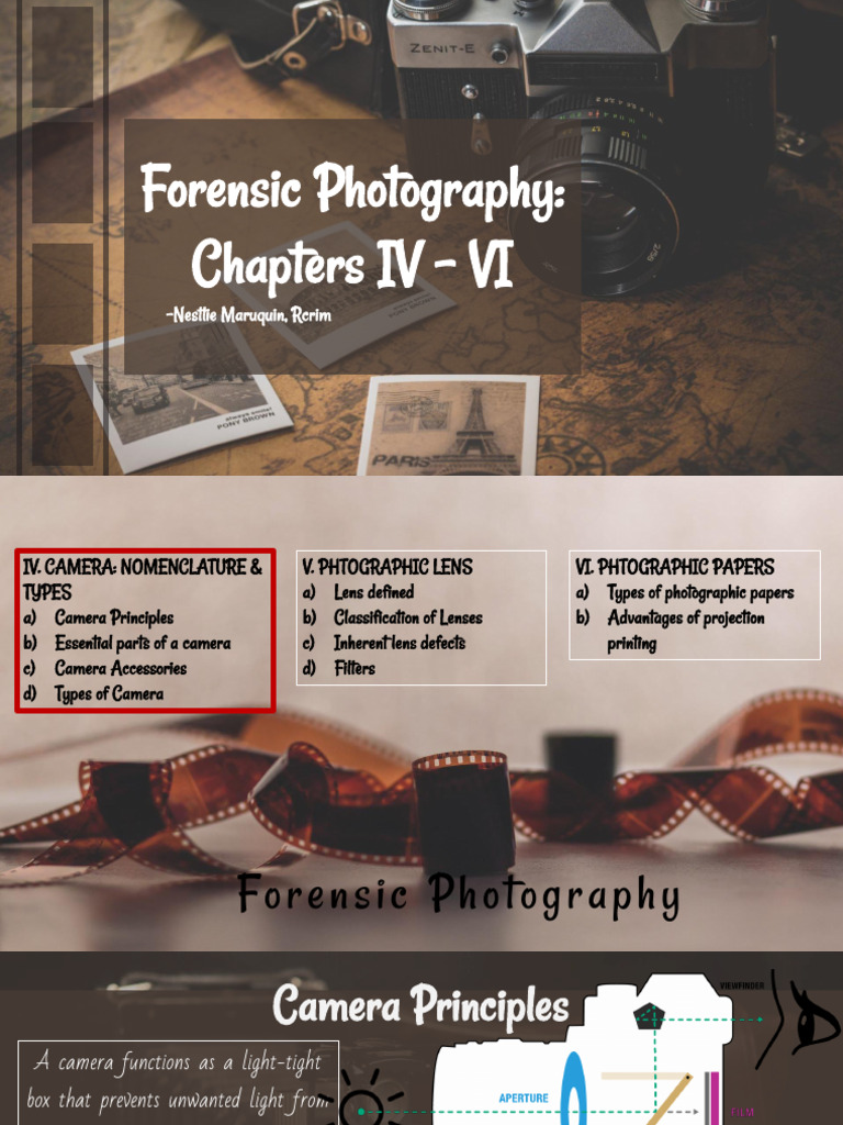 Forenisc Photography Chapters 4 6 Midterm | PDF | Camera | Camera Lens