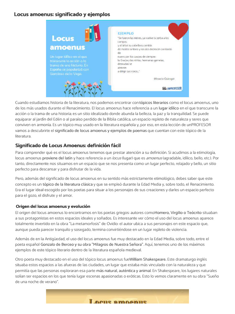 Locus Amoenus - Significado y Ejemplos | PDF