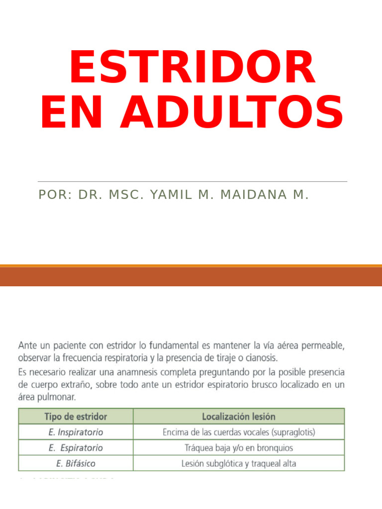 Estridor en Adultos | PDF
