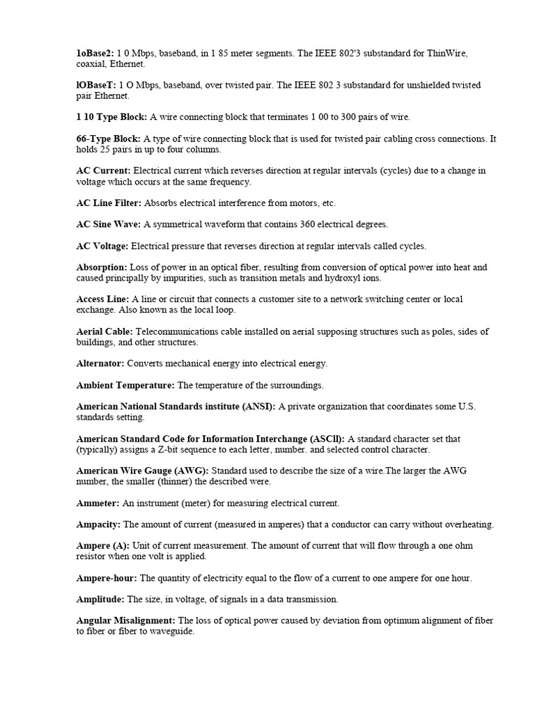 Electrical Glossary | PDF | Electric Motor | Electrical Impedance