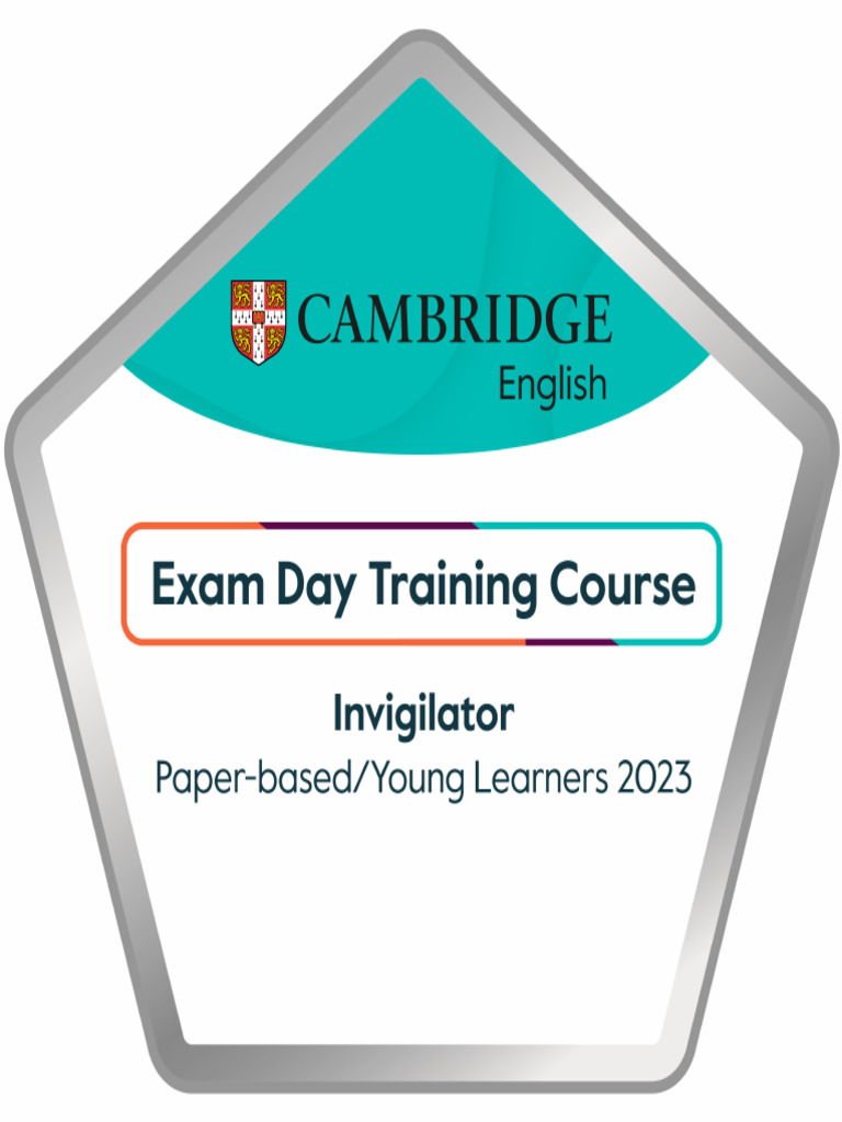 Exam Day Training Testing-Invigilator Paper Basedyoung Learners 2023 ...