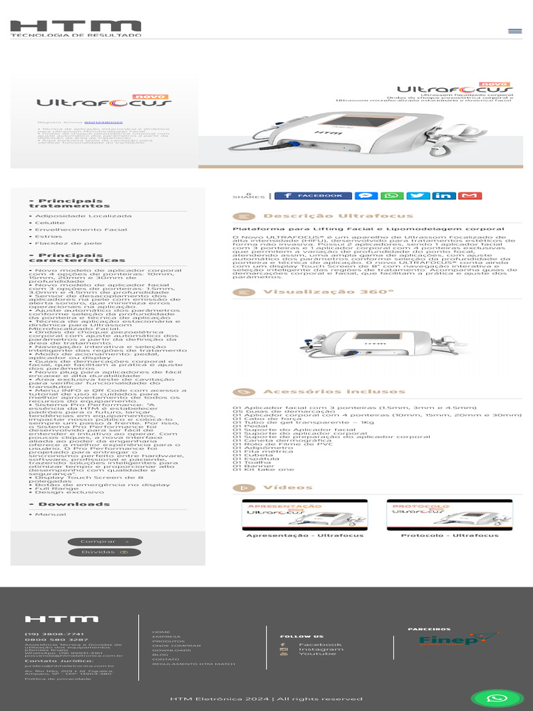 Ultrafocus Aparelho de Ultrassom Focalizado HIFU HTM | PDF