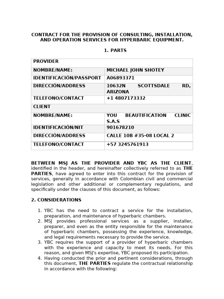 Contract For The Provision of Consulting | PDF | Confidentiality ...