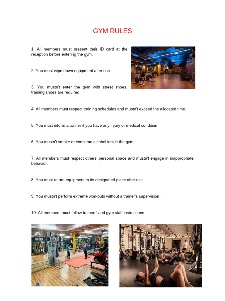 Essential Gym Rules for Members | PDF