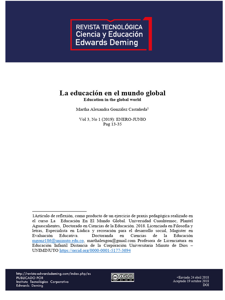 La Educacion en El Mundo | PDF | Modificación de comportamiento ...